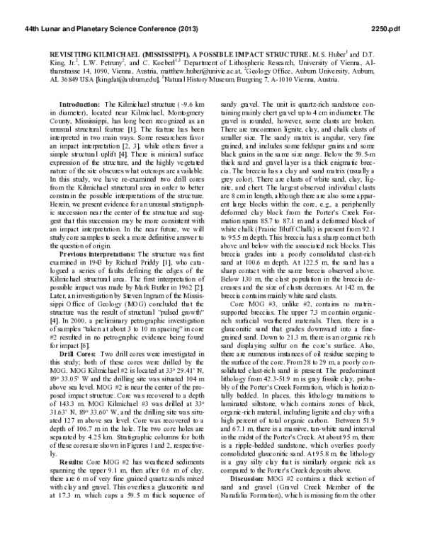 (PDF) Revisiting Kilmichael (Mississippi), A Possible Impact Structure