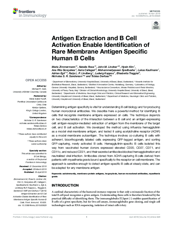 (PDF) Antigen Extraction and B Cell Activation Enable Identification of ...