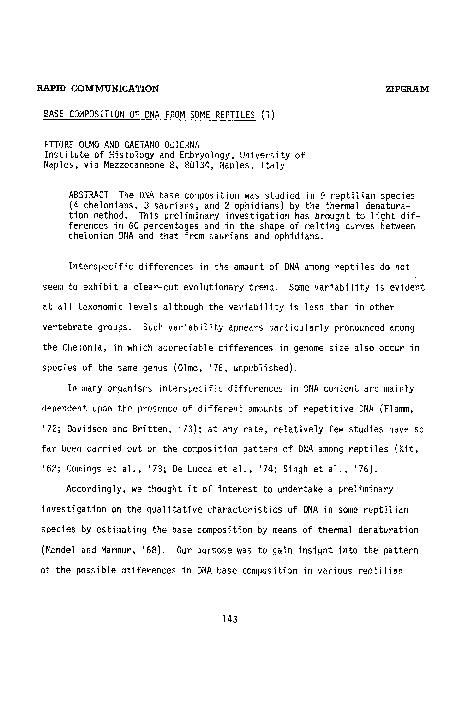 (PDF) Base composition of DNA from some reptiles