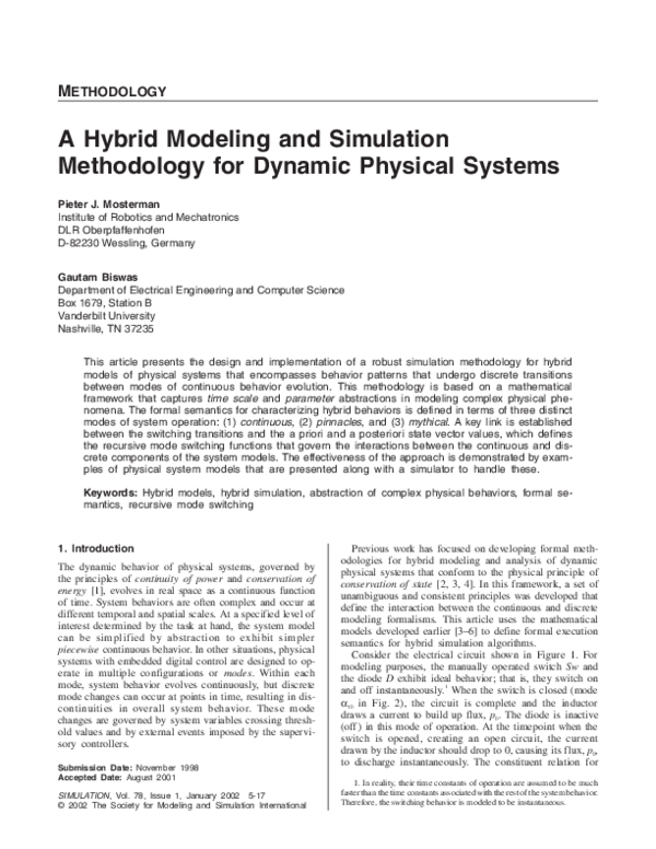 (PDF) A Hybrid Modeling and Simulation Methodology for Dynamic Physical ...