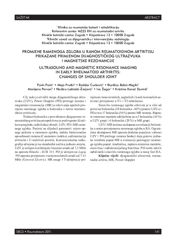 (PDF) Ultrasound and magnetic resonance imaging in early rheumatoid arthritis: changes of ...