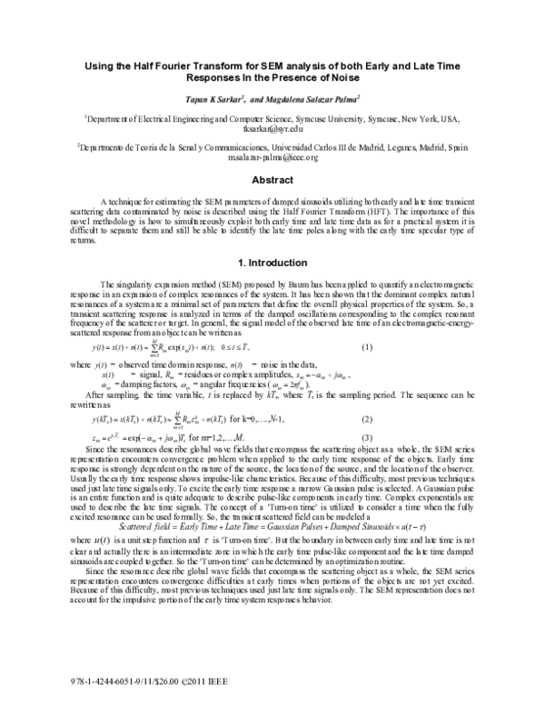 (PDF) Using the Half Fourier Transform for SEM analysis of both early ...