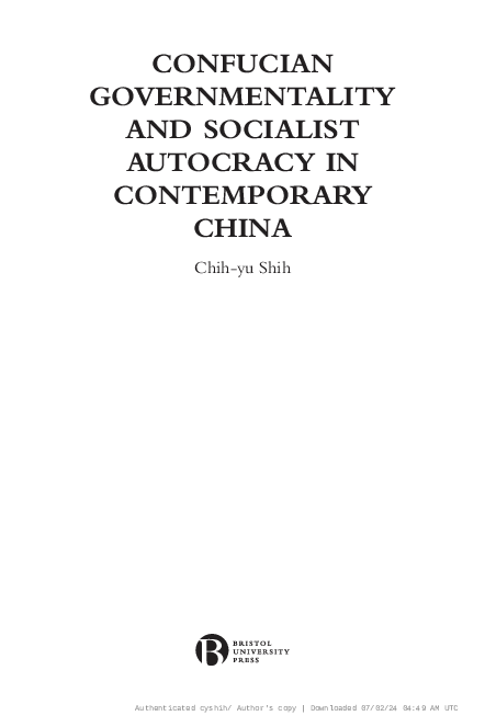 (PDF) CONFUCIAN GOVERNMENTALITY AND SOCIALIST AUTOCRACY IN CONTEMPORARY ...