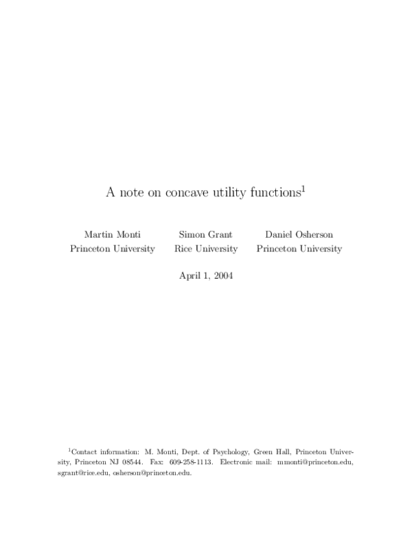 (PDF) A note on concave utility functions