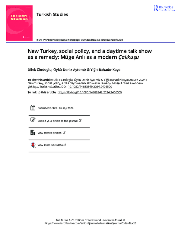(PDF) New Turkey, social policy, and a daytime talk show as a remedy ...