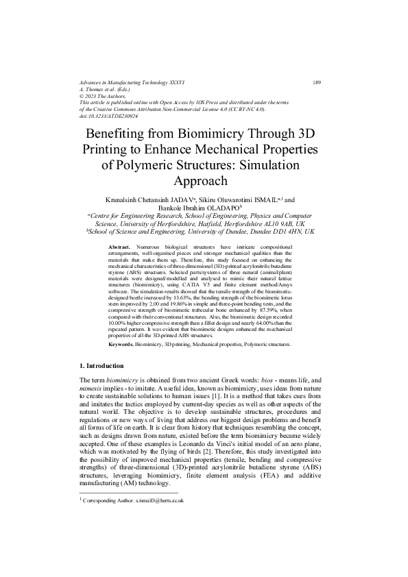 (PDF) Benefiting from Biomimicry Through 3D Printing to Enhance Mechanical Properties of ...