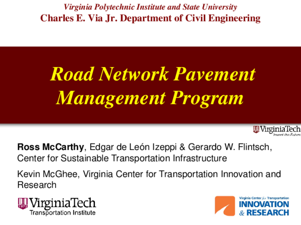 (PDF) Road Network Pavement Management Program