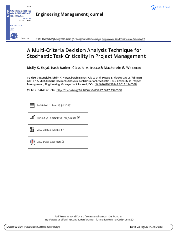 (PDF) A multi criteria decision analysis technique for including ...
