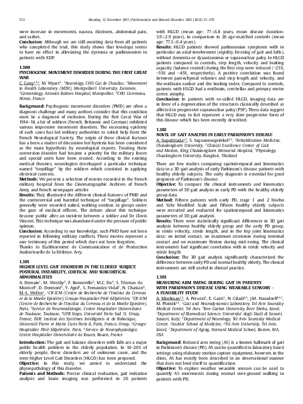 (PDF) 1.303 Measuring Arm Swing During Gait in Patients with Parkinson ...