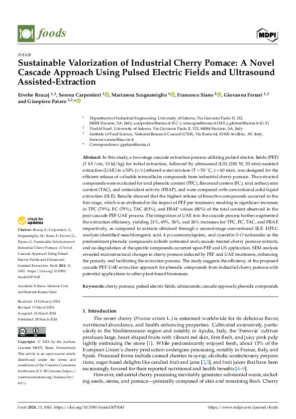 (PDF) Sustainable Valorization of Industrial Cherry Pomace: A Novel ...