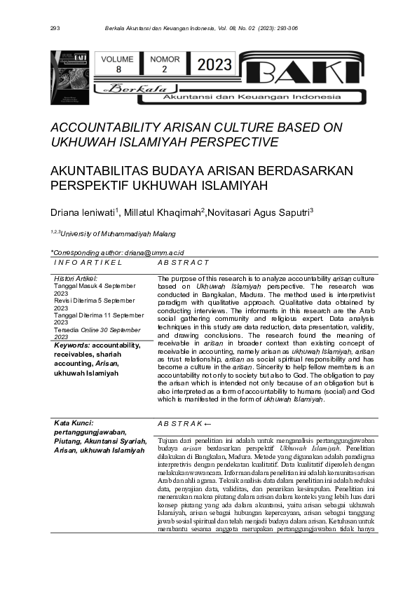 (PDF) Accountability Arisan Culture Based on Ukhuwah Islamiyah Perspective