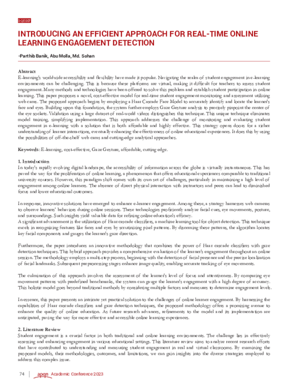 (PDF) Introducing an Efficient Approach for Real-time Online Learning Engagement Detection