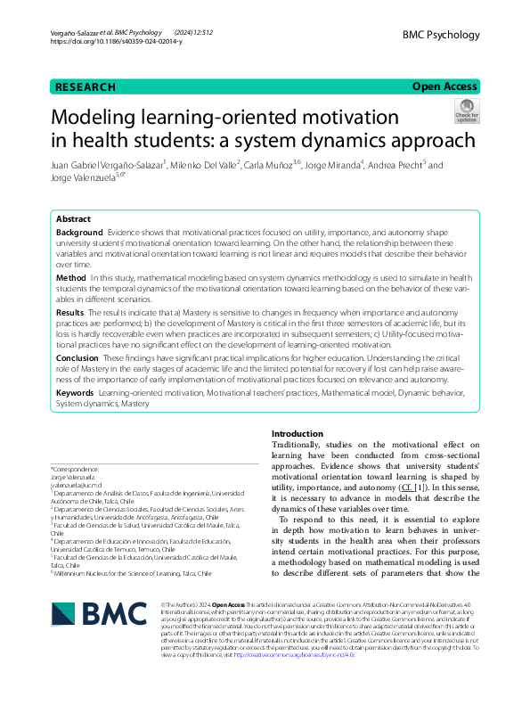 (PDF) Modeling learning-oriented motivation in health students: a system dynamics approach
