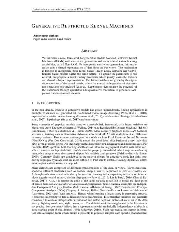 (PDF) Generative Restricted Kernel Machines