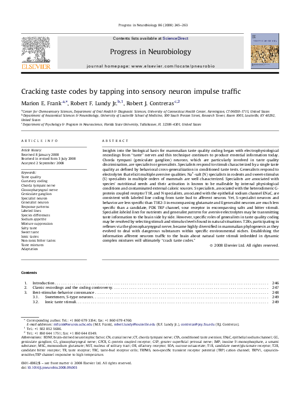 (PDF) Cracking taste codes by tapping into sensory neuron impulse ...