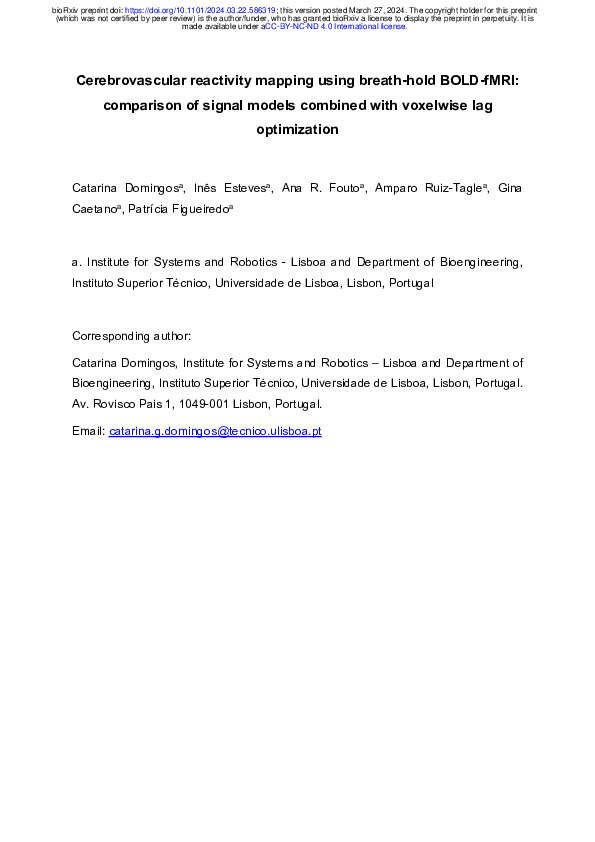 Pdf Cerebrovascular Reactivity Mapping Using Breath Hold Bold Fmri Comparison Of Signal