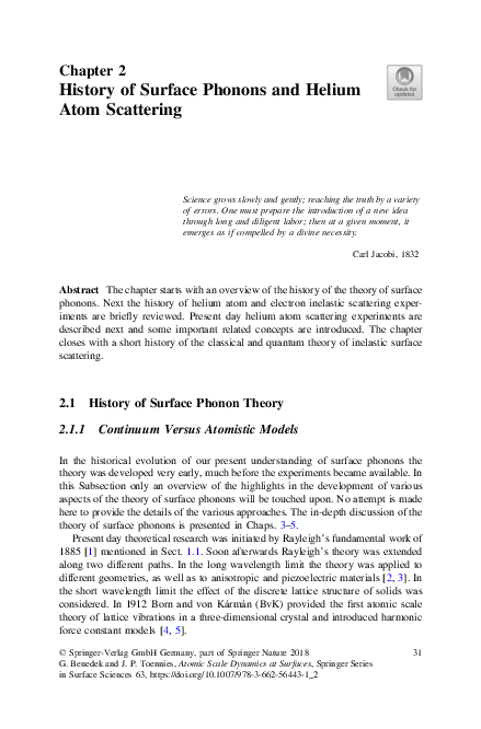 (PDF) History of Surface Phonons and Helium Atom Scattering | Giorgio Benedek - Academia.edu