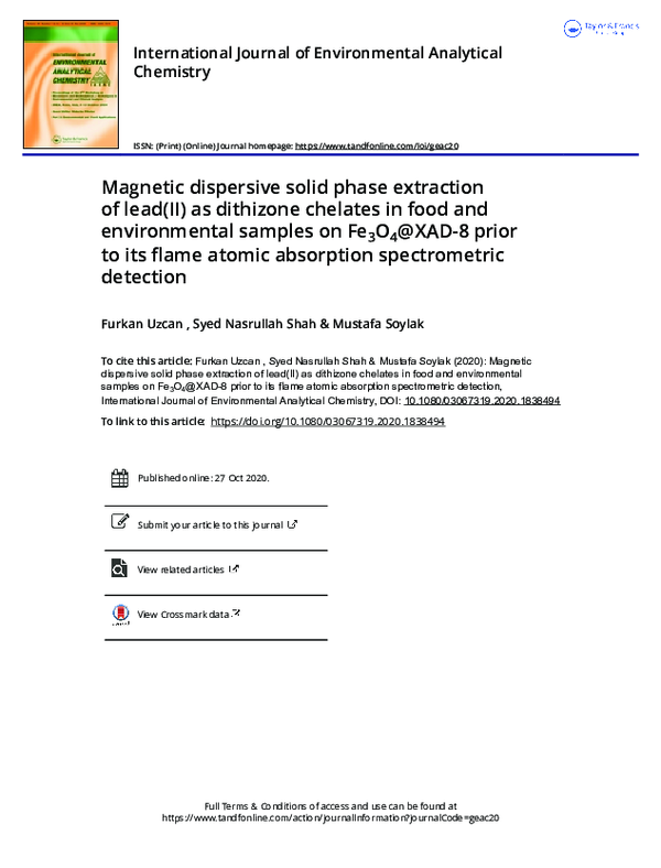 (PDF) Magnetic Dispersive Solid‐phase Extraction of Nicosulfuron using Surface Immobilized ...
