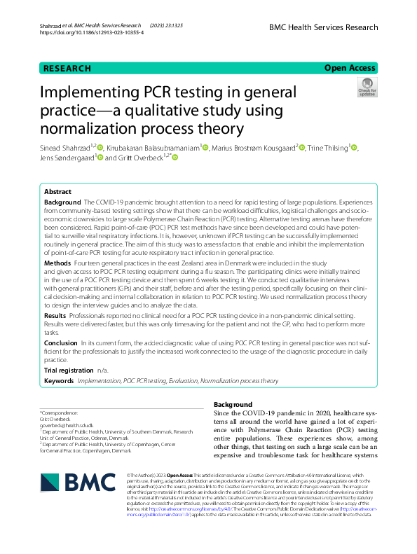 (PDF) Implementing PCR testing in general practice—a qualitative study ...