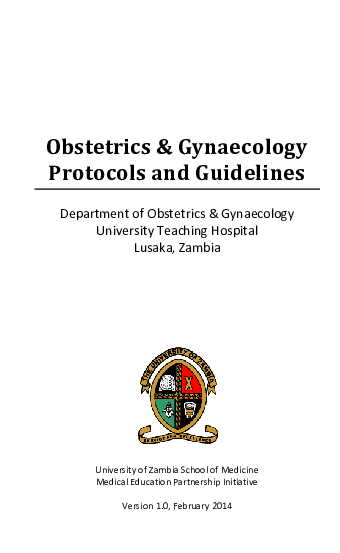 (PDF) Obstetrics and Gynaecology Protocols and Guidelines