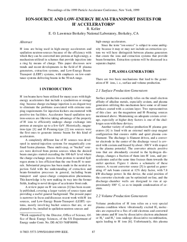 (PDF) Ion-source and low-energy beam-transport issues with the front ...