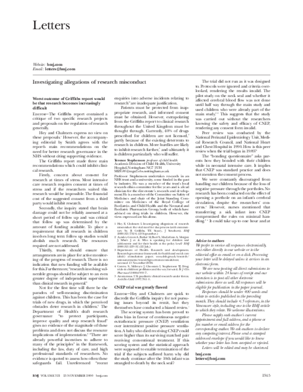 (PDF) Investigating allegations of research misconduct