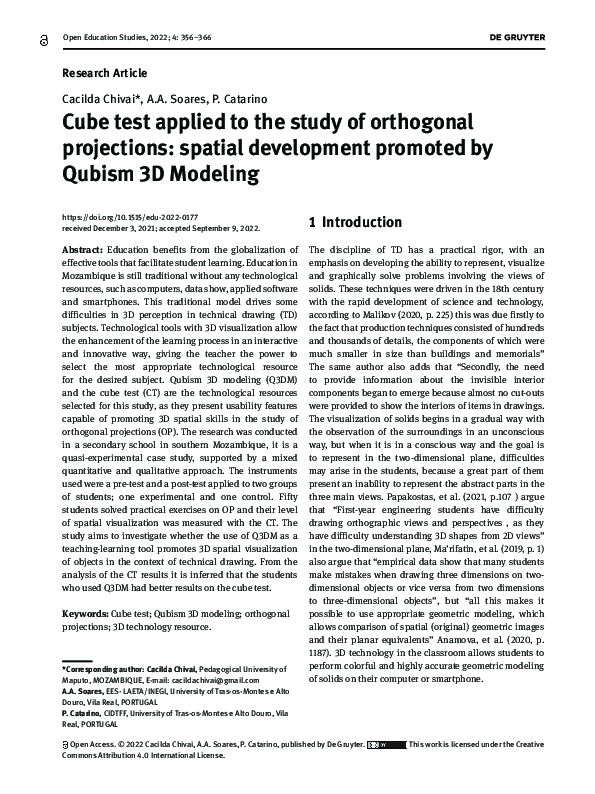 (PDF) Cube test applied to the study of orthogonal projections: spatial ...