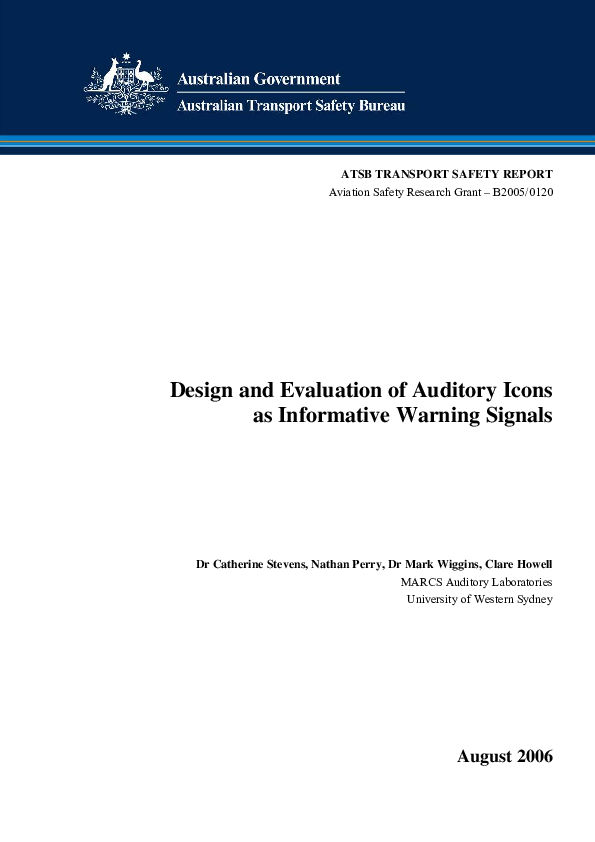 (PDF) Design and Evaluation of Auditory Icons as Informative Warning ...
