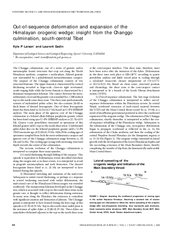(PDF) Out-of-sequence deformation and expansion of the Himalayan ...