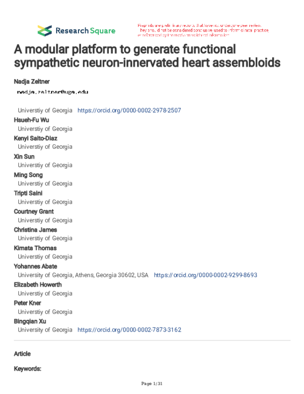 (PDF) A modular platform to generate functional sympathetic neuron ...