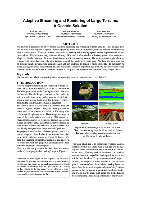(PDF) Adaptive streaming and rendering of large terrains using strip masks | Pascal Gautron ...