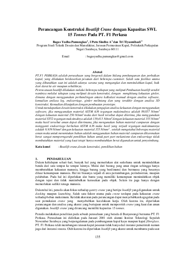 (PDF) Perancangan Konstruksi Boatlift Crane dengan Kapasitas SWL 15 ...
