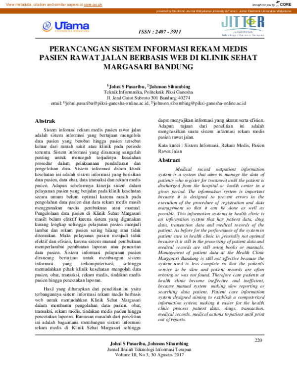 (PDF) Perancangan Sistem Informasi Rekam Medis Pasien Rawat Jalan ...