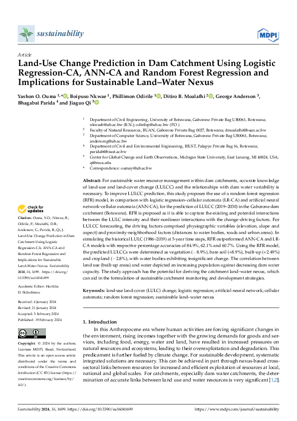 (PDF) Land-Use Change Prediction in Dam Catchment Using Logistic ...