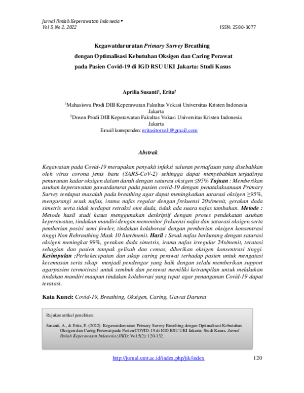 (PDF) Kegawatdaruratan Primary Survey Breathing dengan Optimalisasi ...