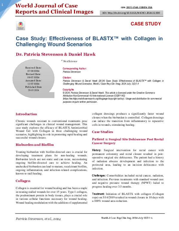 (PDF) Case Study: Effectiveness of BLASTX™ with Collagen in Challenging ...