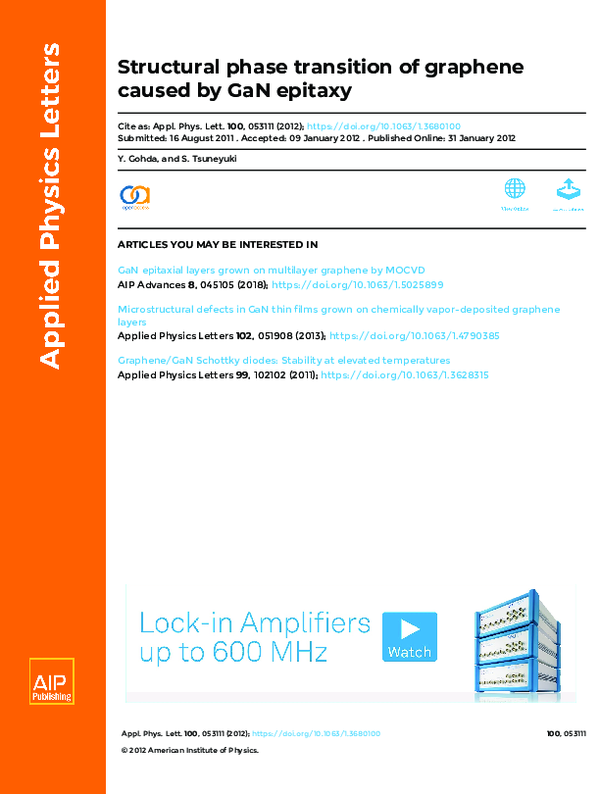 (PDF) Structural phase transition of graphene caused by GaN epitaxy