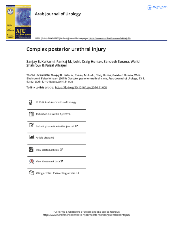 (PDF) Complex posterior urethral injury