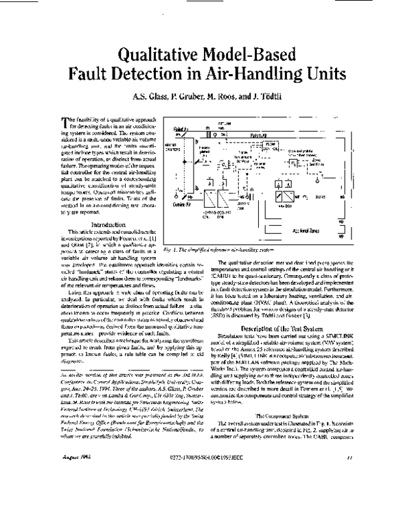 (PDF) Qualitative model-based fault detection in air-handling units