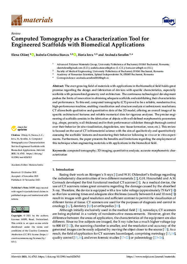 (PDF) Computed Tomography as a Characterization Tool for Engineered ...