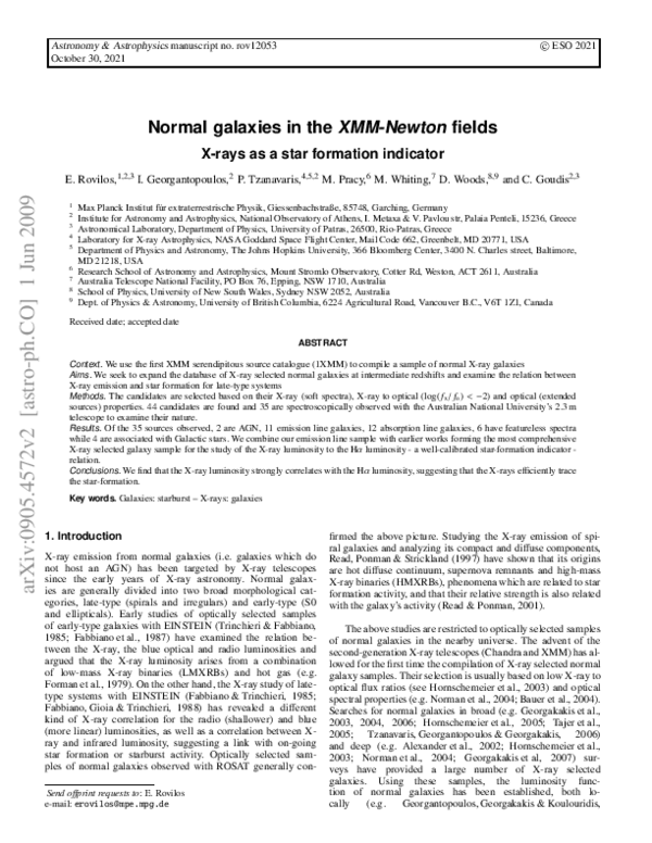 (PDF) Normal galaxies in the XMM-Newton fields | Thomas Whiting ...