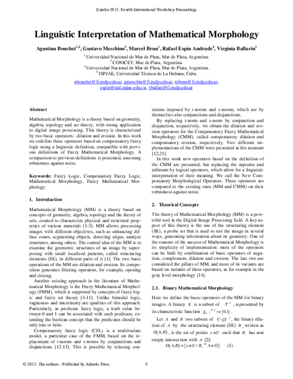 (PDF) Linguistic Interpretation of Mathematical Morphology