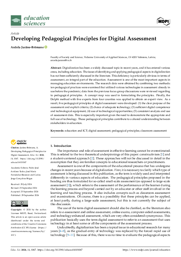 (PDF) Developing Pedagogical Principles for Digital Assessment