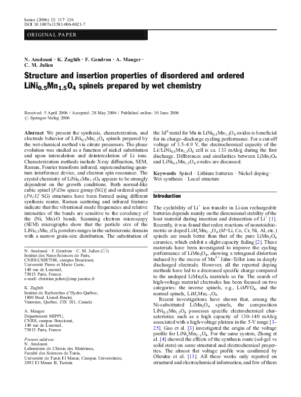 (PDF) Structure and insertion properties of disordered and ordered ...