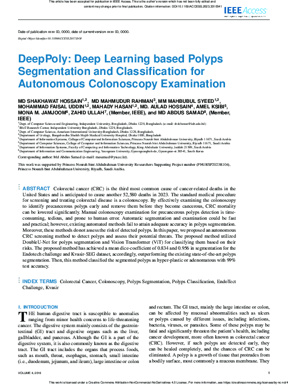 (PDF) DeepPoly: Deep Learning based Polyps Segmentation and Classification for Autonomous ...