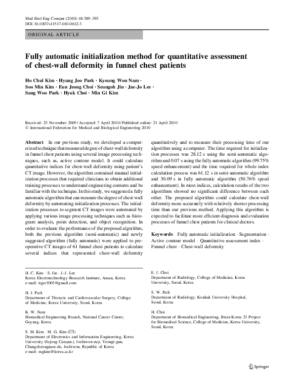 Pdf Fully Automatic Initialization Method For Quantitative Assessment Of Chest Wall Deformity