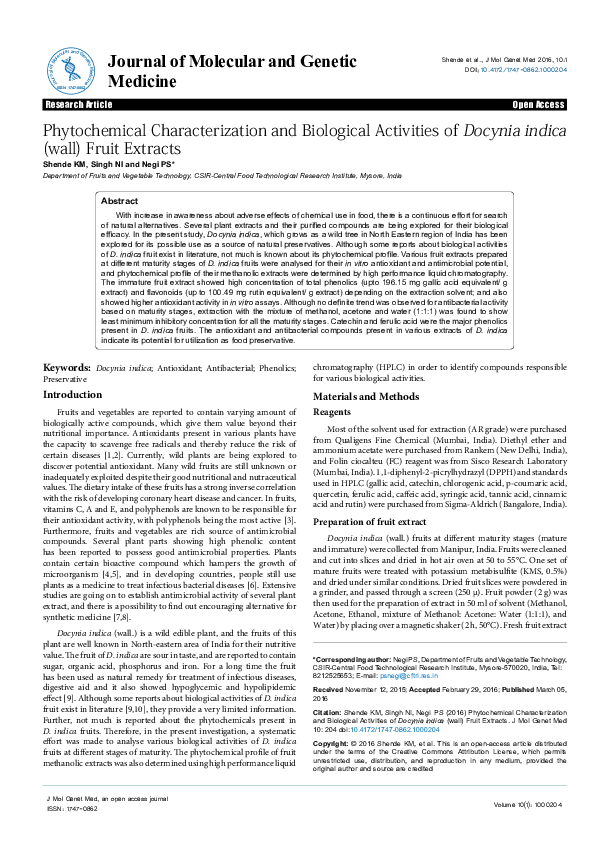 (PDF) Phytochemical Characterization and Biological Activities of ...