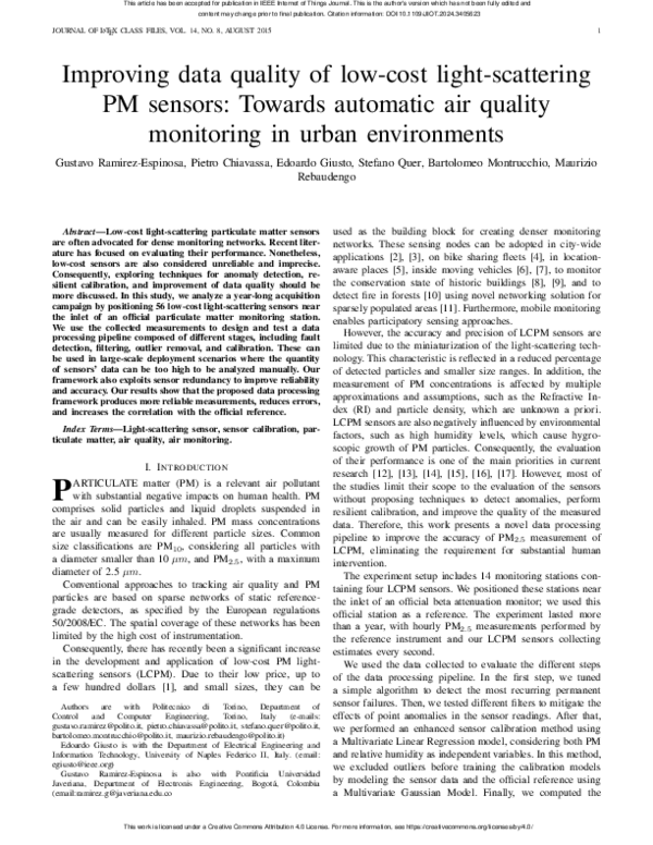 (PDF) Improving Data Quality of Low-Cost Light-Scattering PM Sensors: Towards Automatic Air ...