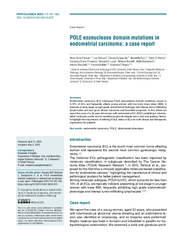 (PDF) POLE exonuclease domain mutations in endometrial carcinoma: a ...