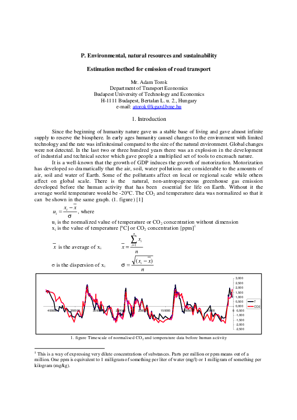 (PDF) Estimation Method for Emission of Road Transport